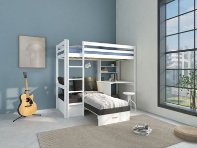 Thuka hit highsleeper with black futon Scandinavian pine