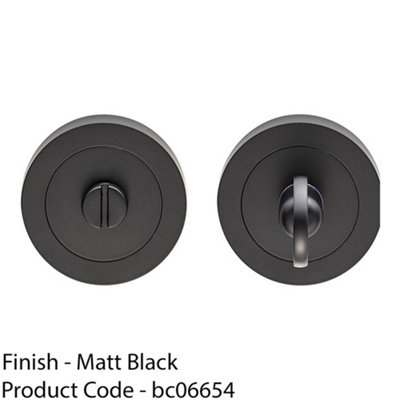 Thumbturn Lock and Release Handle 50mm Diameter Round Rose Matt Black