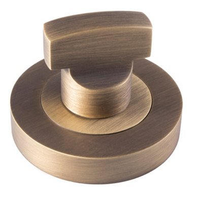 Thumbturn Lock and Release Handle Concealed Fix Round Rose Antique Brass