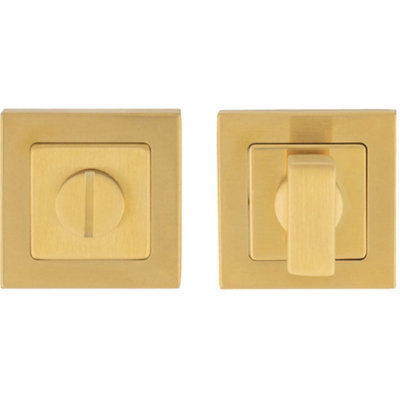 Thumbturn Lock and Release Handle Concealed Fix Square Rose Satin Brass ...