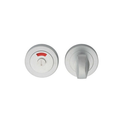 Thumbturn Lock And Release Handle With Indicator 50mm Dia Satin Chrome