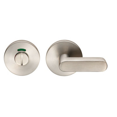 Thumbturn Lock And Release Handle With Indicator 64.5mm Handle Satin Steel