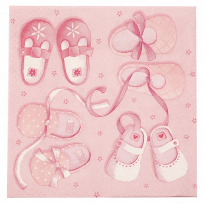 Ti-Flair Shoes Napkins (Pack of 20) Pink (One Size)