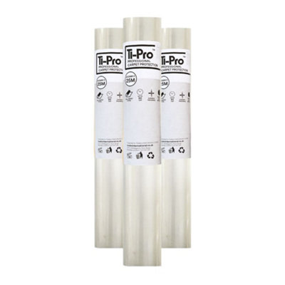 TI-Pro Clear Self-Adhesive Carpet Protector Film Roll 600mm x 25m - DIY ...