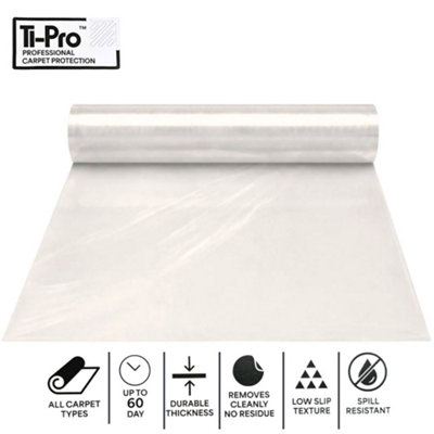 TI-Pro Clear Self-Adhesive Carpet Protector Film Roll 600mm x 25m - DIY ...