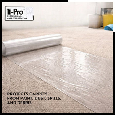 TI-Pro Clear Self-Adhesive Carpet Protector Film Roll 600mm x 25m - DIY ...