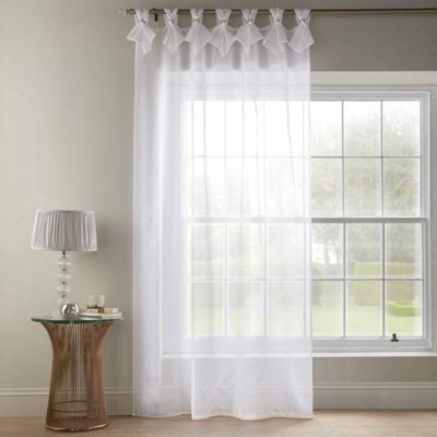 Tiara Tab Top Curtain Panel 150cm x 274cm White