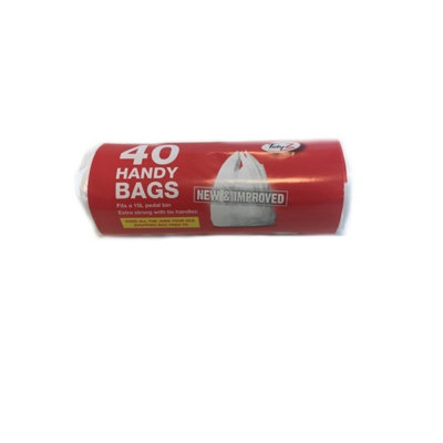 Tidyz Handy Plastic Bags With Tie Handle Red/White (0.2kg)