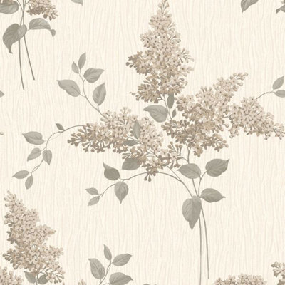 Tiffany Fiore Textured Heavyweight Vinyl Wallpaper Charcoal Belgravia 41341 | DIY at B&Q