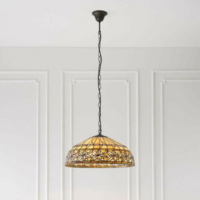 Tiffany Glass Hanging Ceiling Pendant Light Floral Autumn Lamp Shade i00071