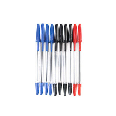 Tiger Plain Ballpoint Pen (Pack of 10) Black/Red/Blue (One Size)