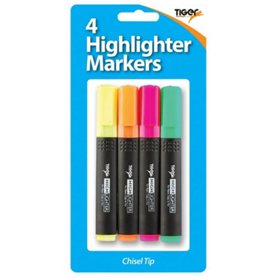 Tiger Stationery Highlighter (Pack of 4) Multicoloured (One Size)