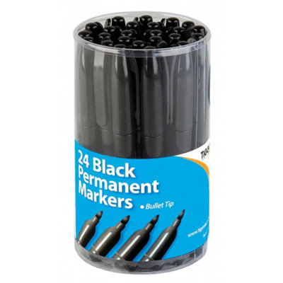 Tiger Stationery Marker (Pack of 24) Black (One Size) | DIY at B&Q