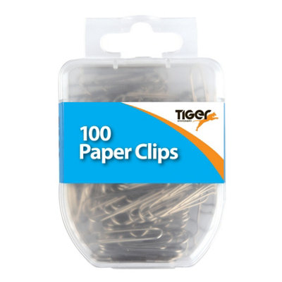 Tiger Stationery Paper Clips (Pack of 100) Silver (One Size)