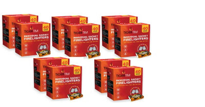 Tiger Tim Individually Wrapped 40 Firelighters Pack of 10