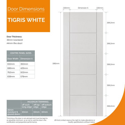 Tigris White Internal Door - Finished
