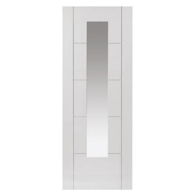 Tigris White Slim Glazed Primed Internal Door