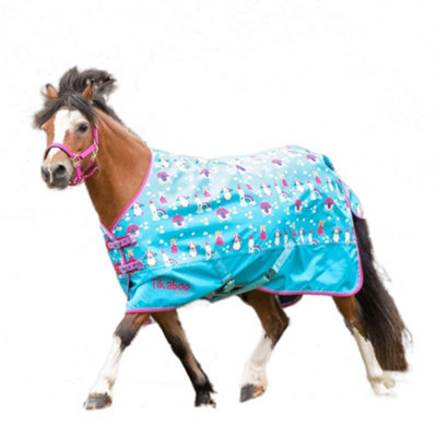 Tikaboo Standard-Neck Princess Unicorn 100g Horse Turnout Rug Sky Blue ...