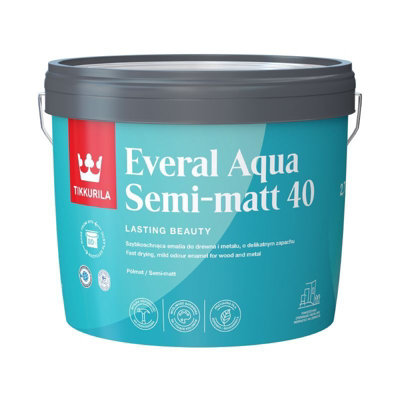 Tikkurila Everal Aqua 40 - Semi-Matt Paint For Wood & Metal - Fast ...