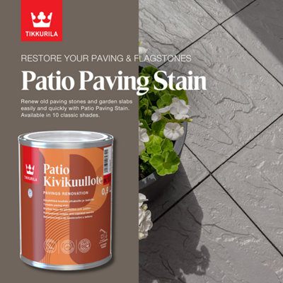 Tikkurila Patio Paving Stain - For Garden Concrete Stones & Slabs ...