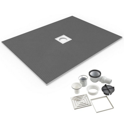 Tileable XPS Foam Wet Room Shower Tray Former Kit inc. Waste - 1200mm x ...