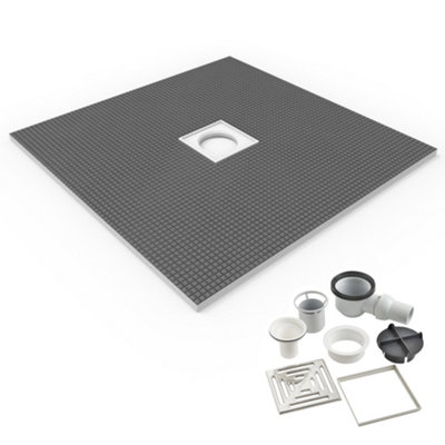 Tileable XPS Foam Wet Room Shower Tray Former Kit inc. Waste - 800mm x ...