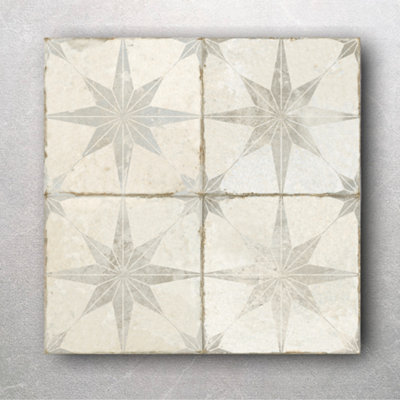 Tiles360 North Star Patterned Floor Tile Ceramic Pack of 20 Tiles (4m2 ...