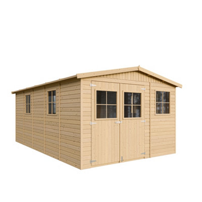 TIMBELA Wooden Garden Shed 17x11 ft/15m2 - FSC certified - M337