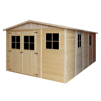 TIMBELA Wooden Garden Shed 17x11 ft/15m2 - FSC certified - M337