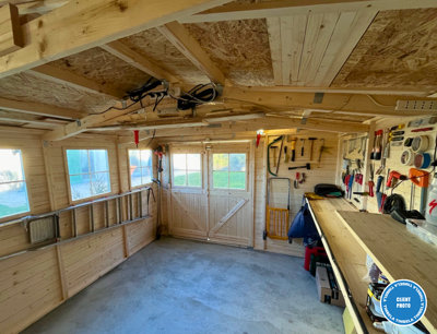 TIMBELA Wooden Garden Shed 17x11 ft/15m2 - FSC certified - M337