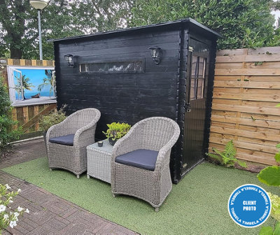 TIMBELA Wooden Garden Shed - 4x8 ft - 2.63 m2 - FSC certified wood - M306