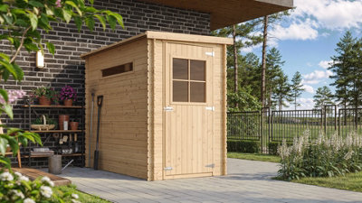 TIMBELA Wooden Garden Shed - 4x8 ft - 2.63 m2 - FSC certified wood - M306