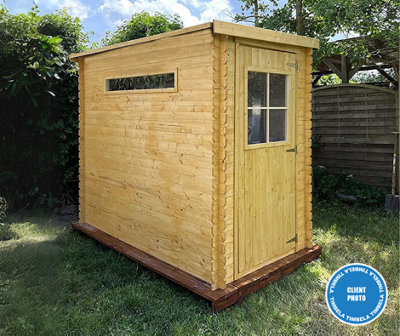 TIMBELA Wooden Garden Shed - 4x8 ft - 2.63 m2 - FSC certified wood - M306