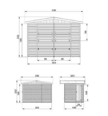 TIMBELA Wooden Market Stall and Garden Bar 11x8 ft - FSC certified - M150