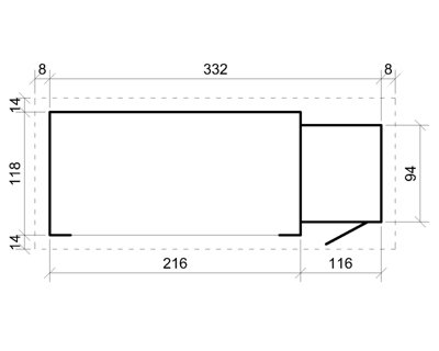 TIMBELA Wooden Tool and Log shed 11'5 x 4'9 ft /3.64 m2 (4.9 m3 ...