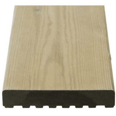 Timber Focus Deck Board Smooth One Side, Grooved on Reverse Pack Green ...