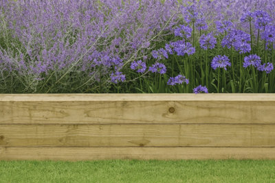 Timber Focus Garden Rough-Sawn Edge Green Timber Sleeper (L)1.2m ...