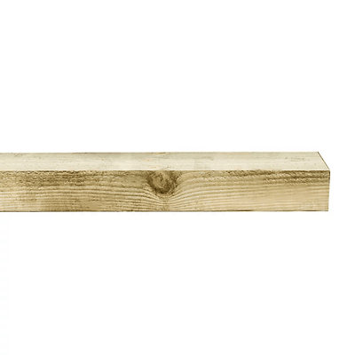 Timber Focus Garden Rough-Sawn Edge Green Timber Sleeper (L)1.2m ...