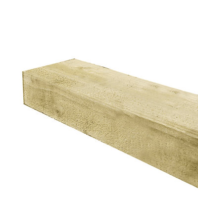 Timber Focus Garden Rough-Sawn Edge Green Timber Sleeper (L)2.4m ...