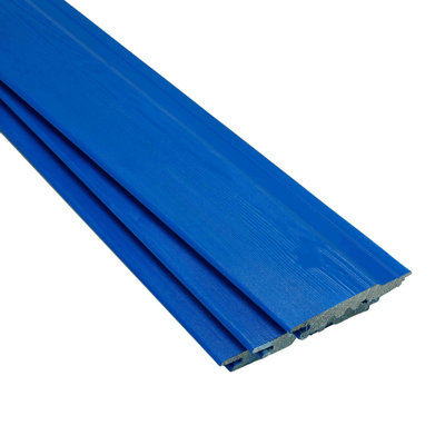 Timber Focus Painted Cladding TG Shiplap Signal Blue (L) 2.4m (W) 146mm (T) 19mm Pack of 6 pieces