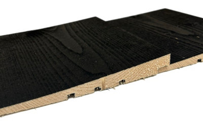 Timber Focus Rebated Black Painted Exterior Timber Featheredge Cladding 22x175mm 4.8mtr (8 pieces)