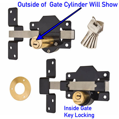 Timber Gate Lock Long Throw Bolt Suit Gates to 70mm Thick