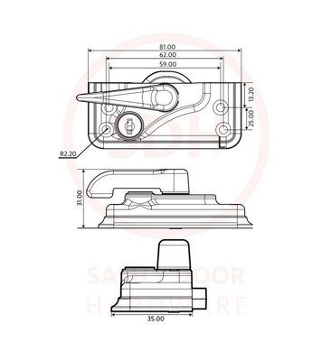 Timber Series High Security Classic Cam Lock - Hardex Chrome