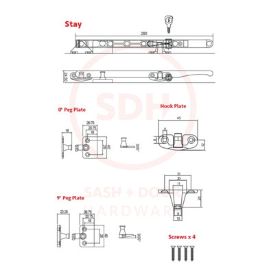 Timber Series Locking Window Stay - Black