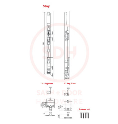 Timber Series Non Locking Window Stay - Black