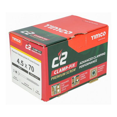 TIMCO C2 Clamp-Fix Multi-Purpose Premium Countersunk Gold Woodscrews ...