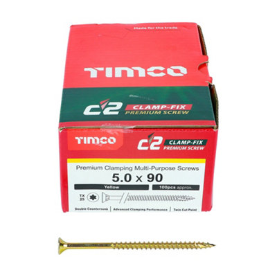 TIMCO C2 Clamp-Fix Multi-Purpose Premium Countersunk Gold Woodscrews ...