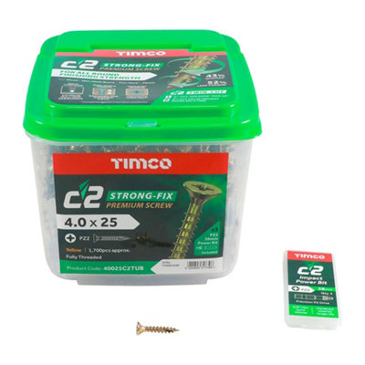 TIMCO C2 Strong-Fix Multi-Purpose Premium Countersunk Gold Woodscrews ...