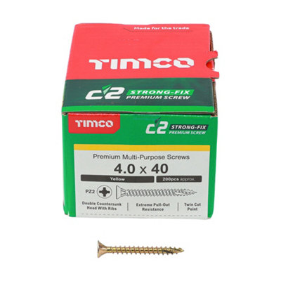TIMCO C2 Strong-Fix Multi-Purpose Premium Countersunk Gold Woodscrews ...