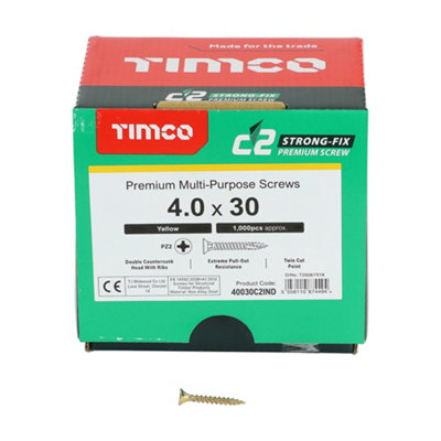 Timco - C2 Strong-Fix Multi-Purpose Premium Screws - Industry Pack - PZ ...